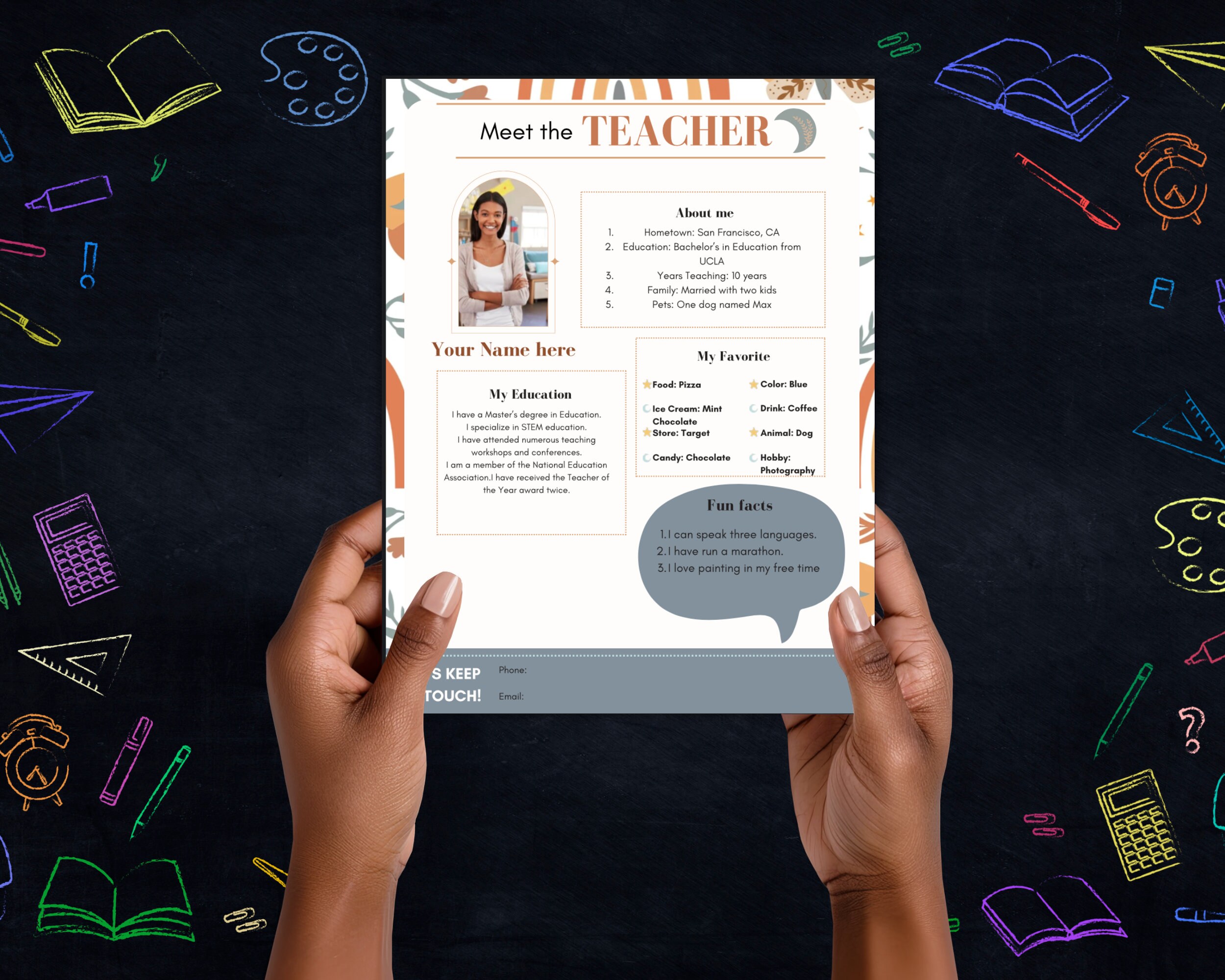 Meet the Teacher Editable Canva Template Boho Digital Download - Etsy