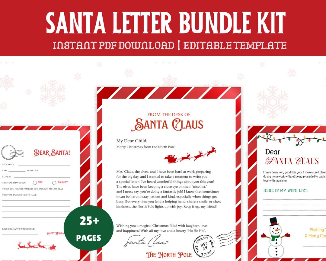Personalized Santa Letter Printable | Editable Christmas Letter ...
