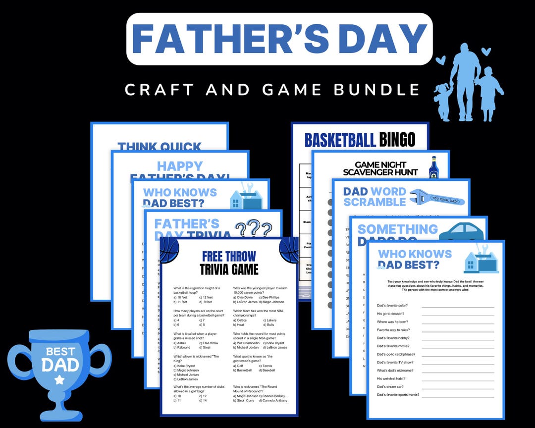 Father's Day Game Bundle | Printable Family Games | Who Knows Dad Best ...