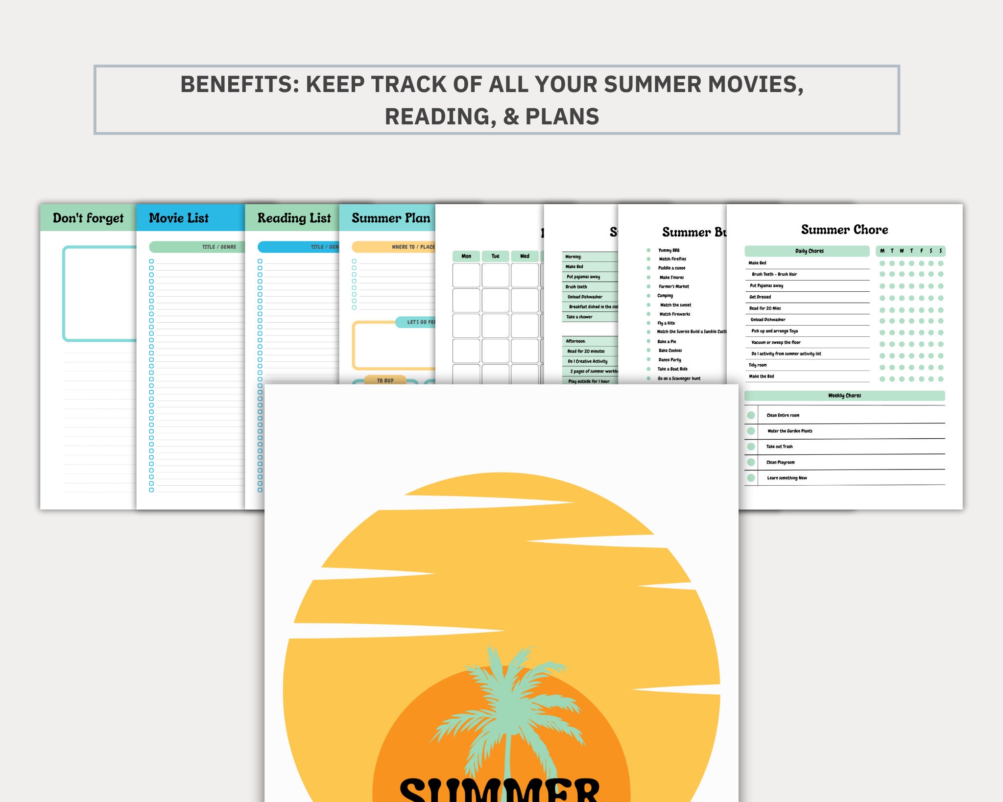 Kids Summer Planner - Ultimate Fun & Organization - Editable in Canva ...