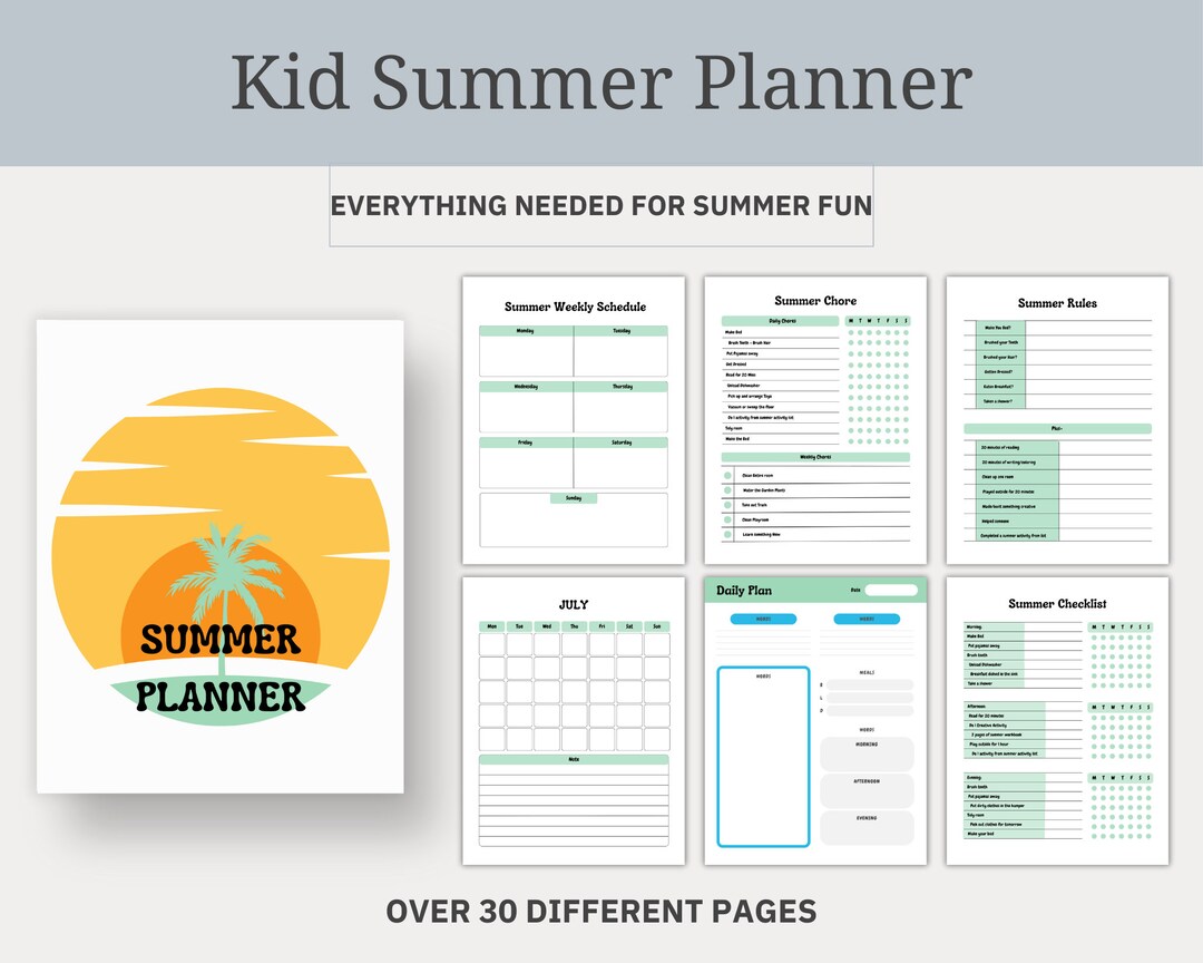 Kids Summer Planner - Ultimate Fun & Organization - Editable in Canva ...