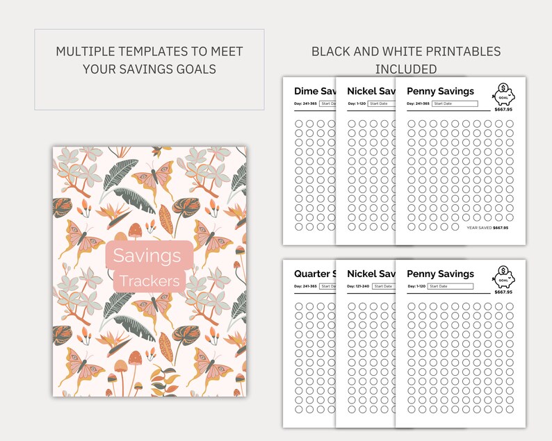 Printable Savings Tracker Bundle for Coins - Etsy