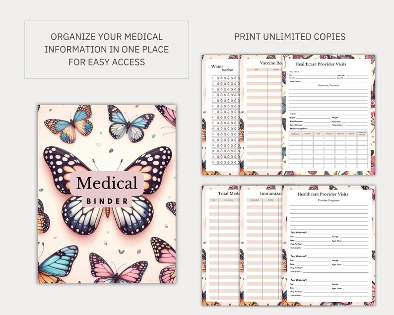 Simple Boho Themed Medical Binder - Etsy