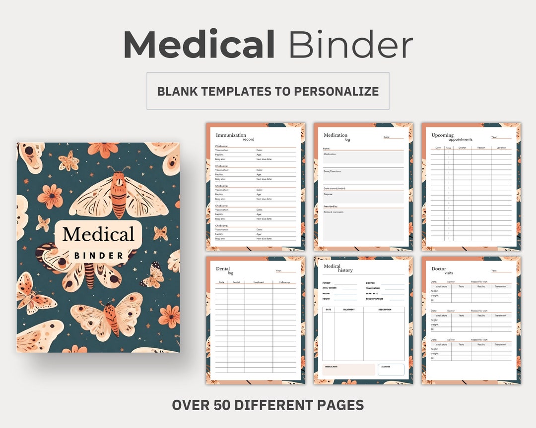 Simple Boho Themed Medical Binder - Etsy