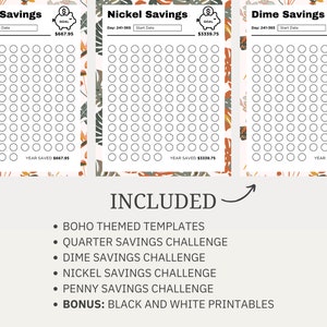 Printable Savings Tracker Bundle for Coins - Etsy