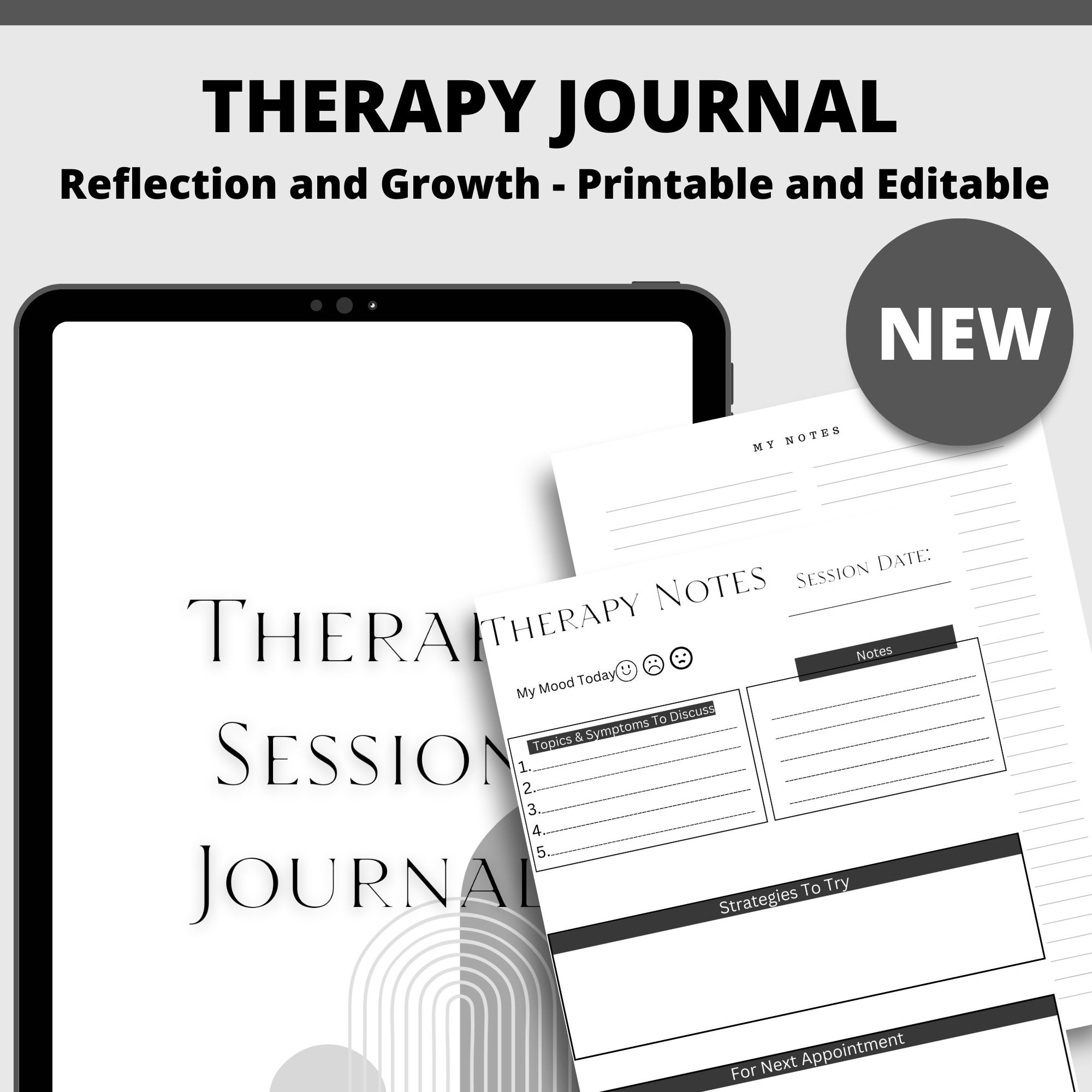 Therapy Session Notes Journal Printable - Etsy