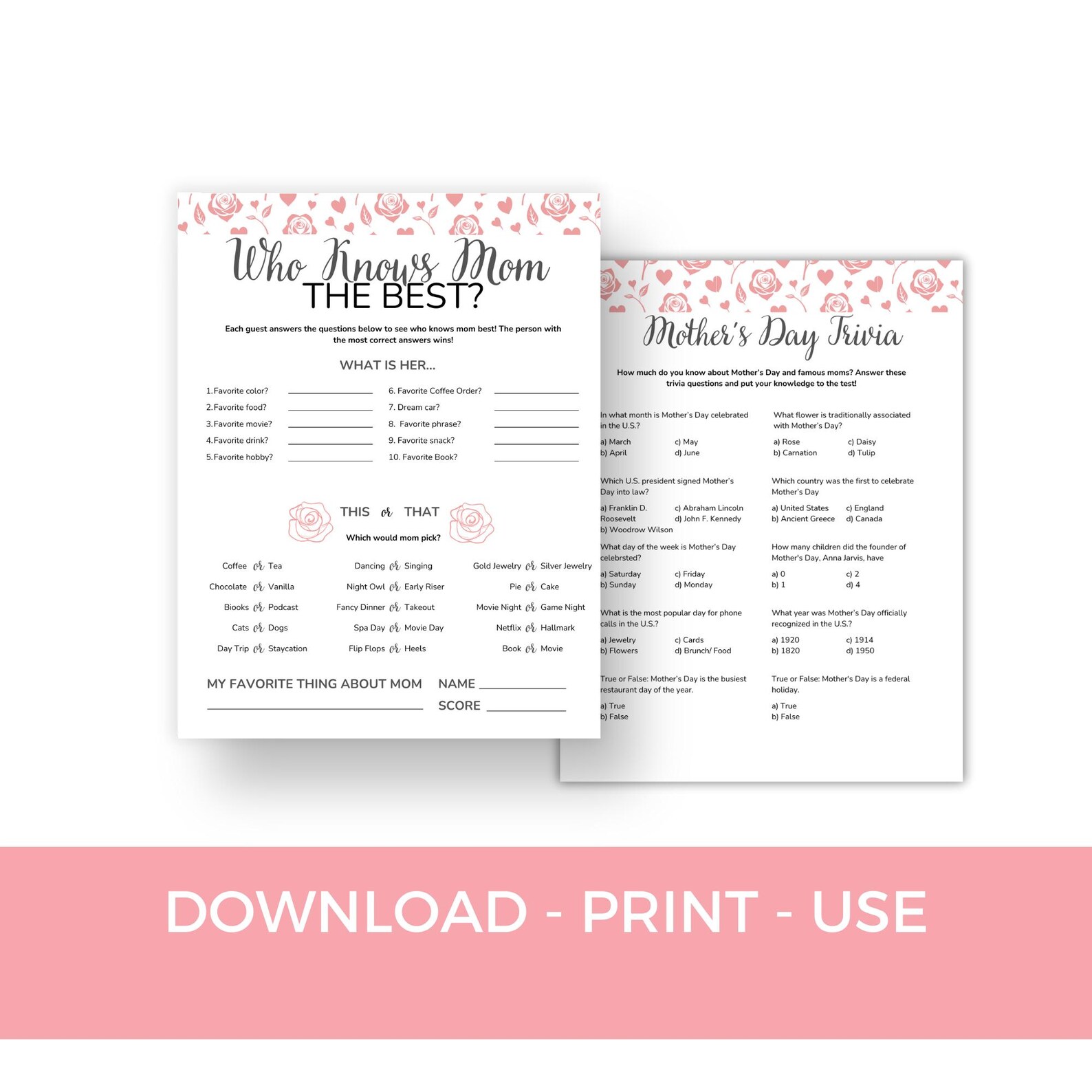 Mother’s Day Brunch Games | Family Activity Bundle | Printables for ...