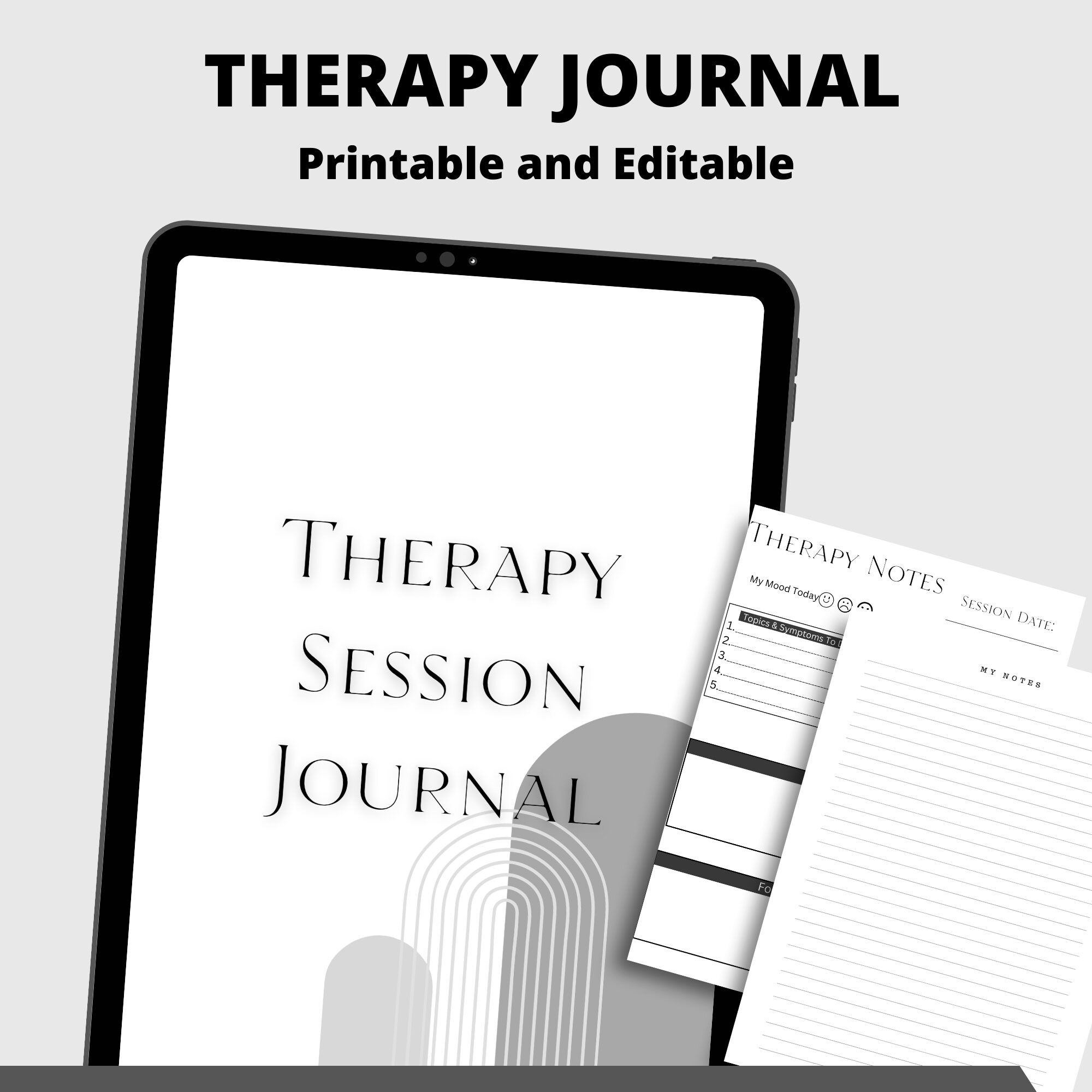 Therapy Session Notes Journal Printable - Etsy