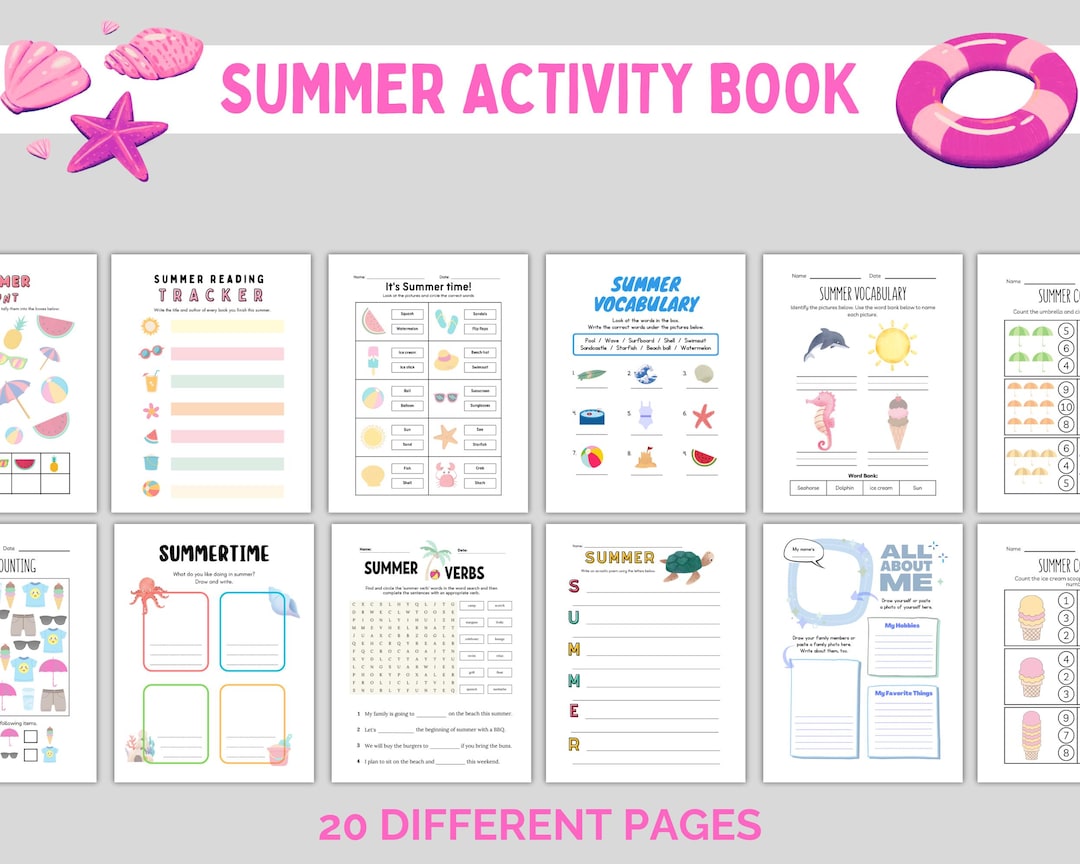Summer Activity Book for Kids | Fun & Learning PDF | Printable Summer ...
