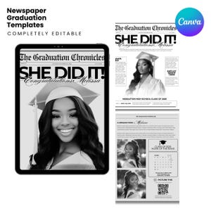 Personalized Editable Graduation Magazine Bundle | Canva Templates for ...