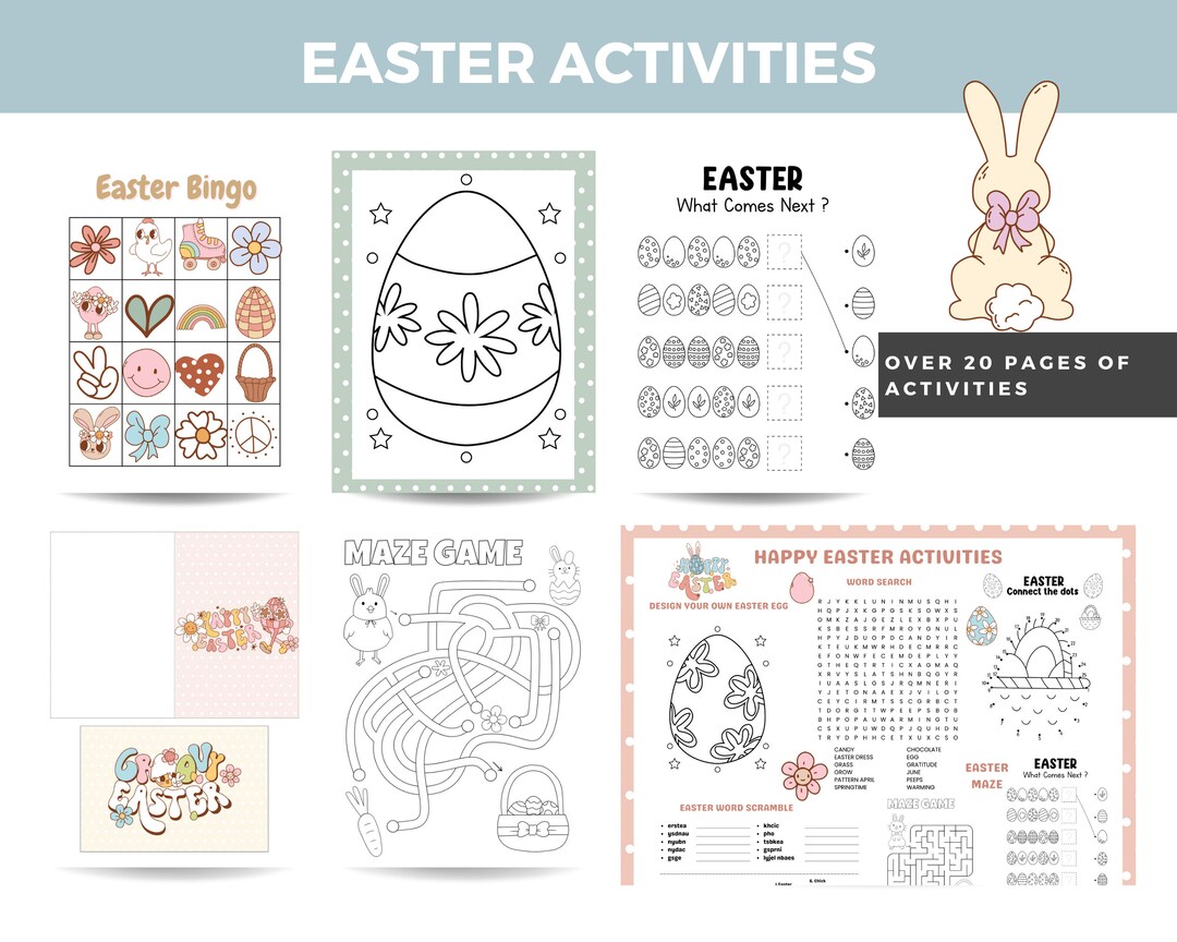 Retro Groovy Easter Activity Bundle for Kids - Etsy