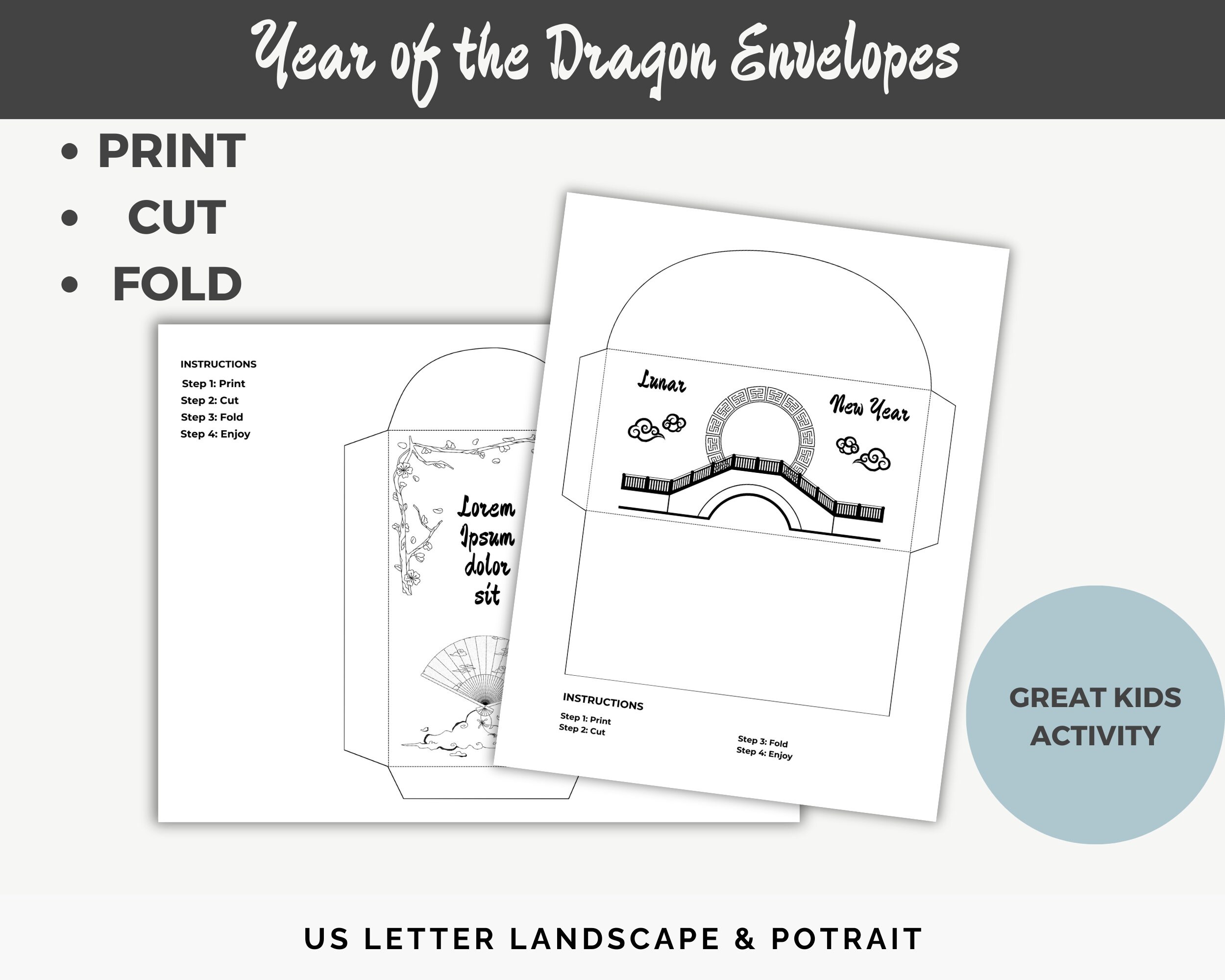 Lunar New Year Printable Activity Bundle for Kids - Etsy