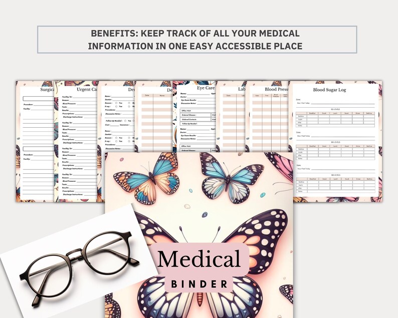 Simple Boho Themed Medical Binder - Etsy