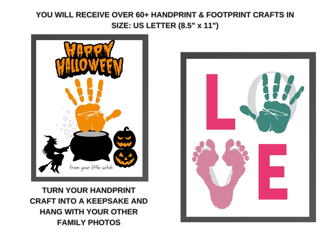 Handprint & Footprint Art Bundle | Kids Craft Keepsakes | Holiday ...
