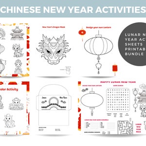 Lunar New Year Printable Activity Bundle for Kids - Etsy
