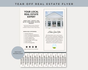 Editable Real Estate Listings Tear-off Flyer, Tear-off Flyer Template ...
