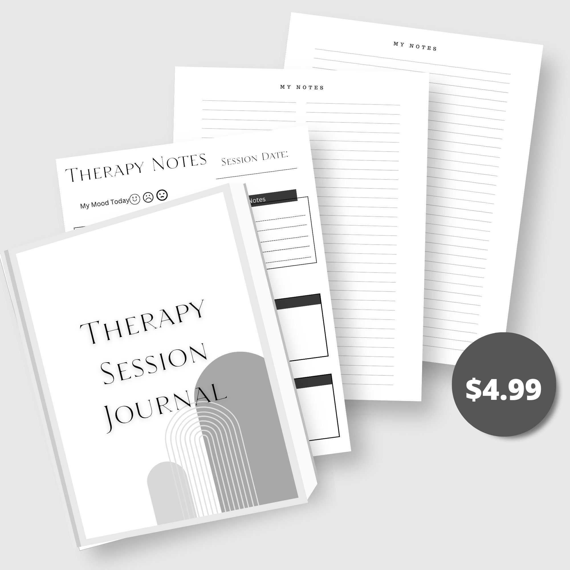 Therapy Session Notes Journal Printable - Etsy