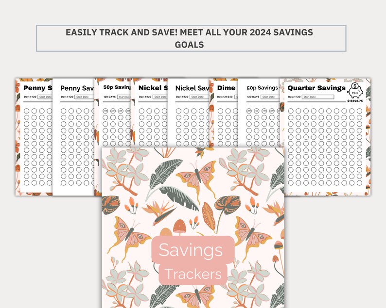 Printable Savings Tracker Bundle for Coins - Etsy
