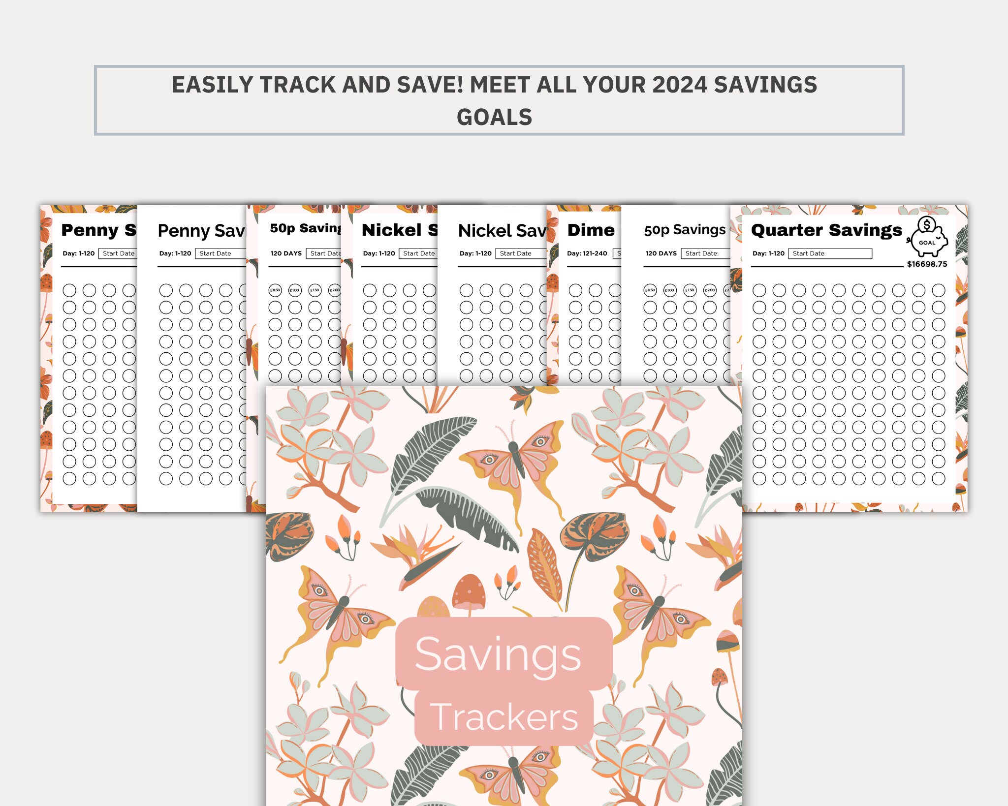 Printable Savings Tracker Bundle for Coins - Etsy