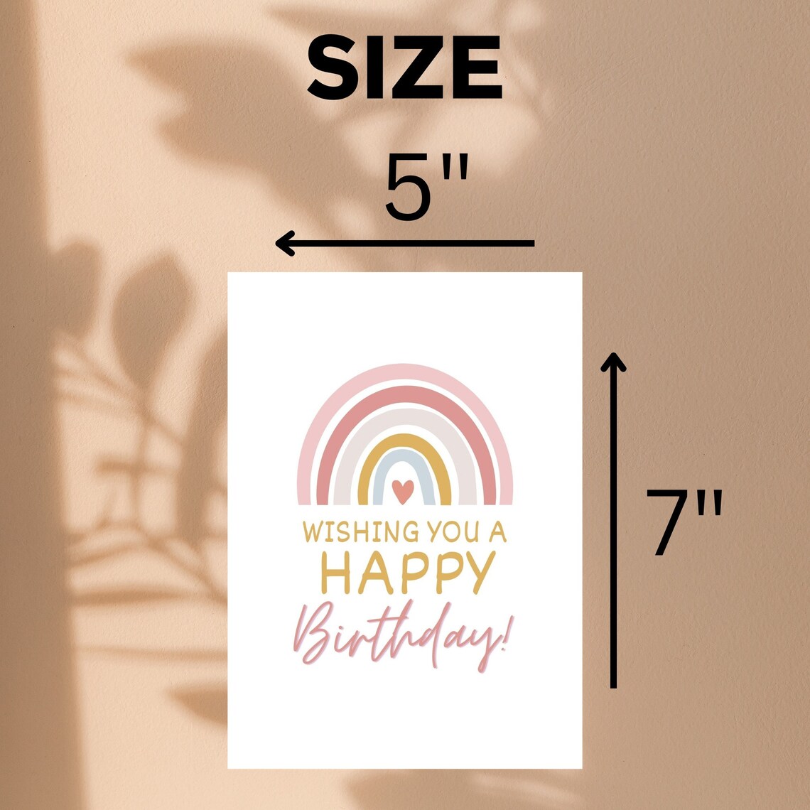 RAINBOW Happy Birthday Card/ Printable Birthday Card Girls/ Happy ...