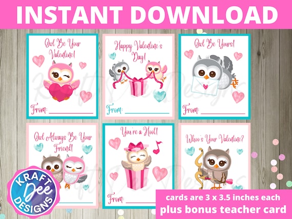 Valentines Printable Owl Labels