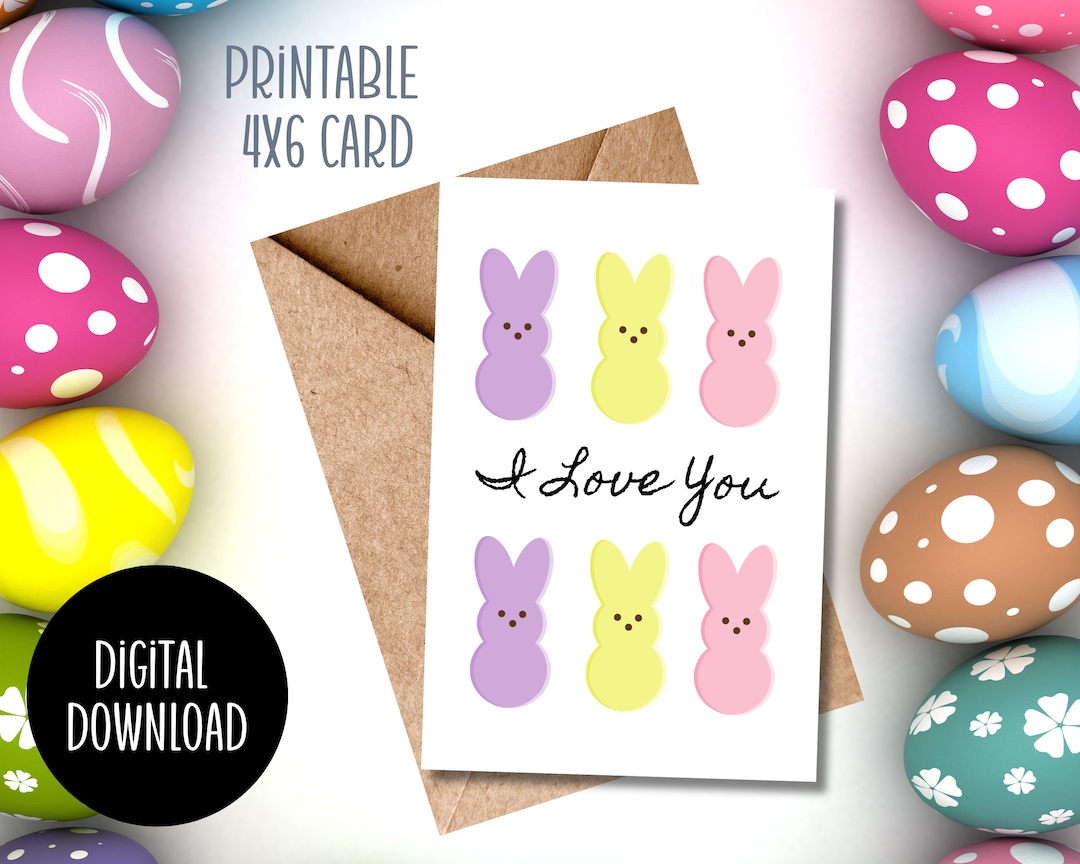 Happy Easter Card - DIGITAL Download - Printable Easter Card Featuring ...