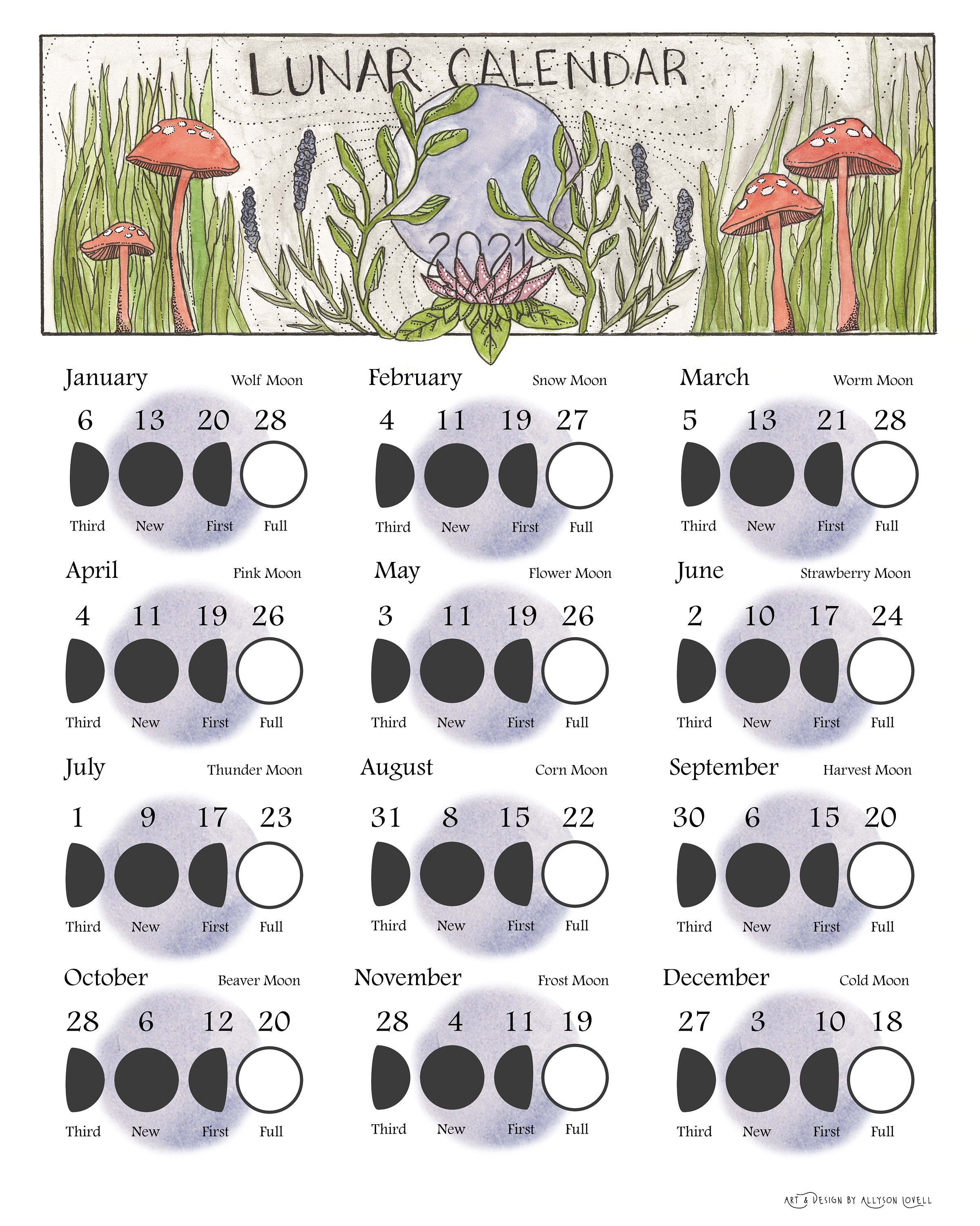 Calendario lunar 2021 - avatarmyte