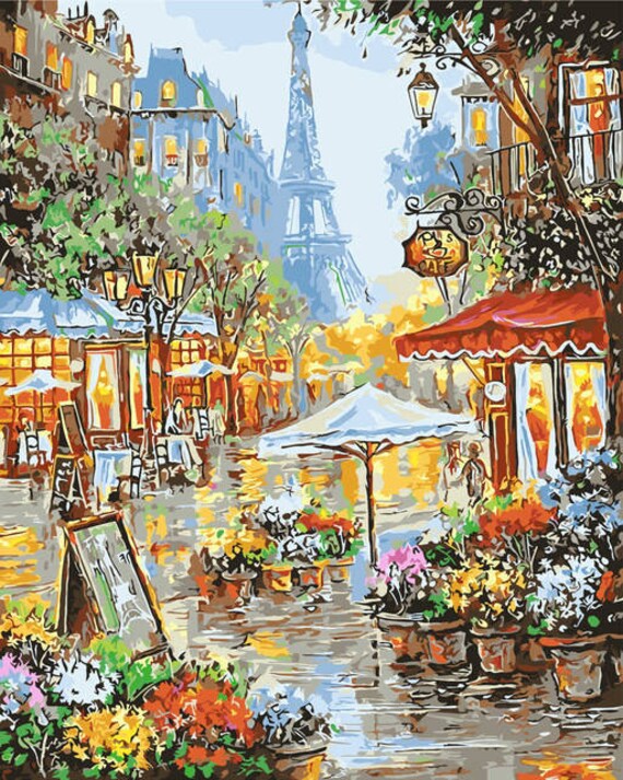 Paint by Number Kit for Adults 16x20 Paris Eiffel | Etsy