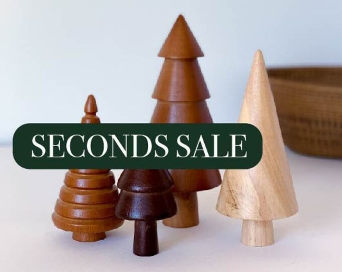 SECONDS SALE Whimsical Wooden Trees Set of 4 Wooden Mid | Etsy