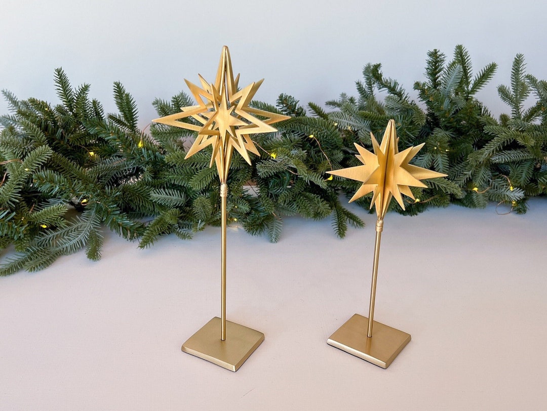 Brass Christmas Star Decoration Holiday Decor, Christmas Decor, Gold ...