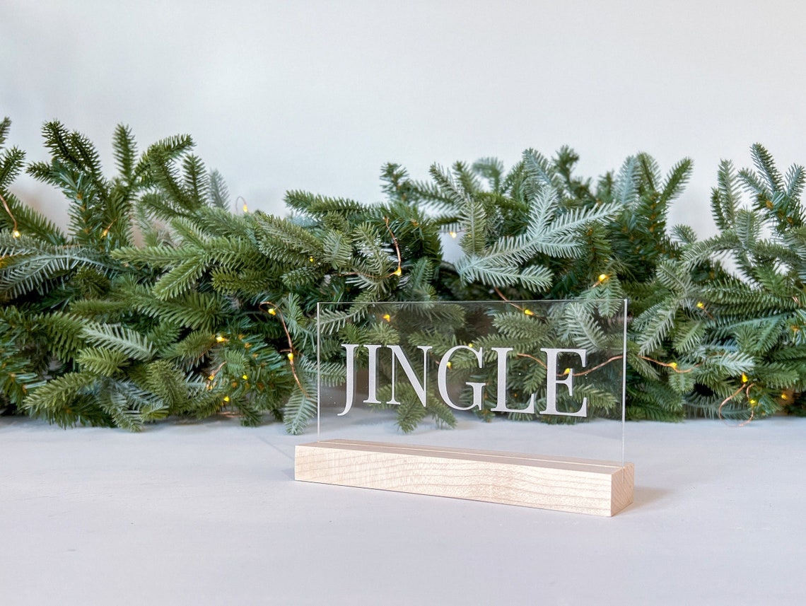 JINGLE Clear Acrylic Sign Christmas Signs Modern Christmas - Etsy