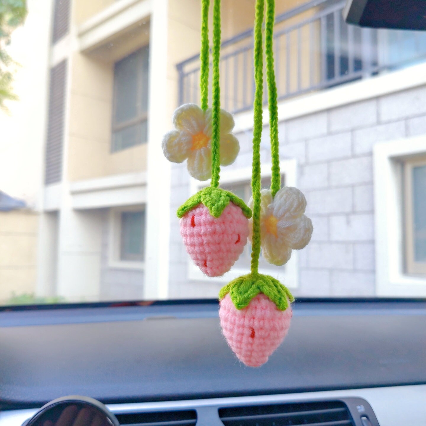 Crochet Strawberry Car Decor - Etsy