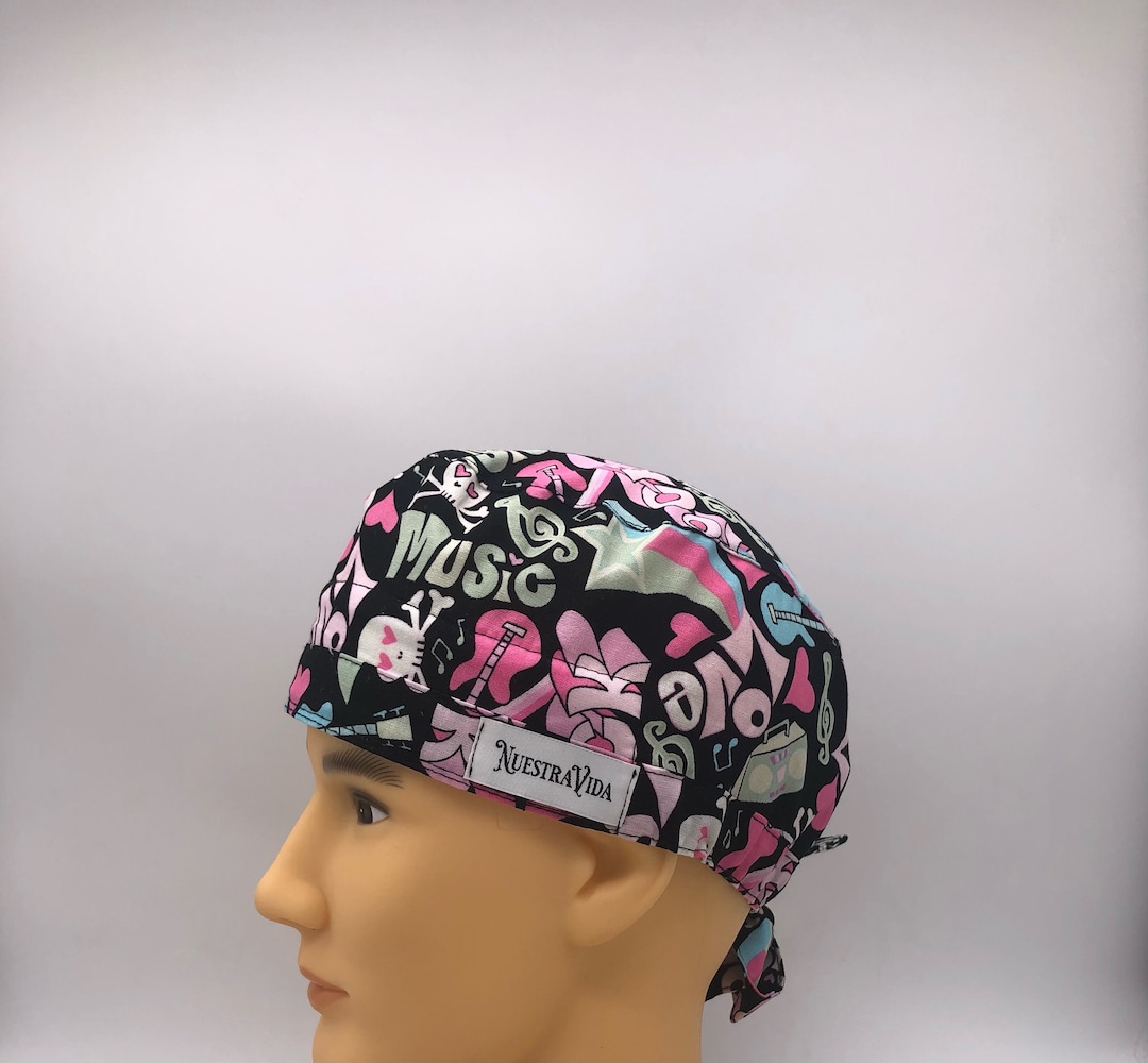 LOVE MUSIC Disco Scrub Cap Unisex Tie Back Great for Any Medical ...