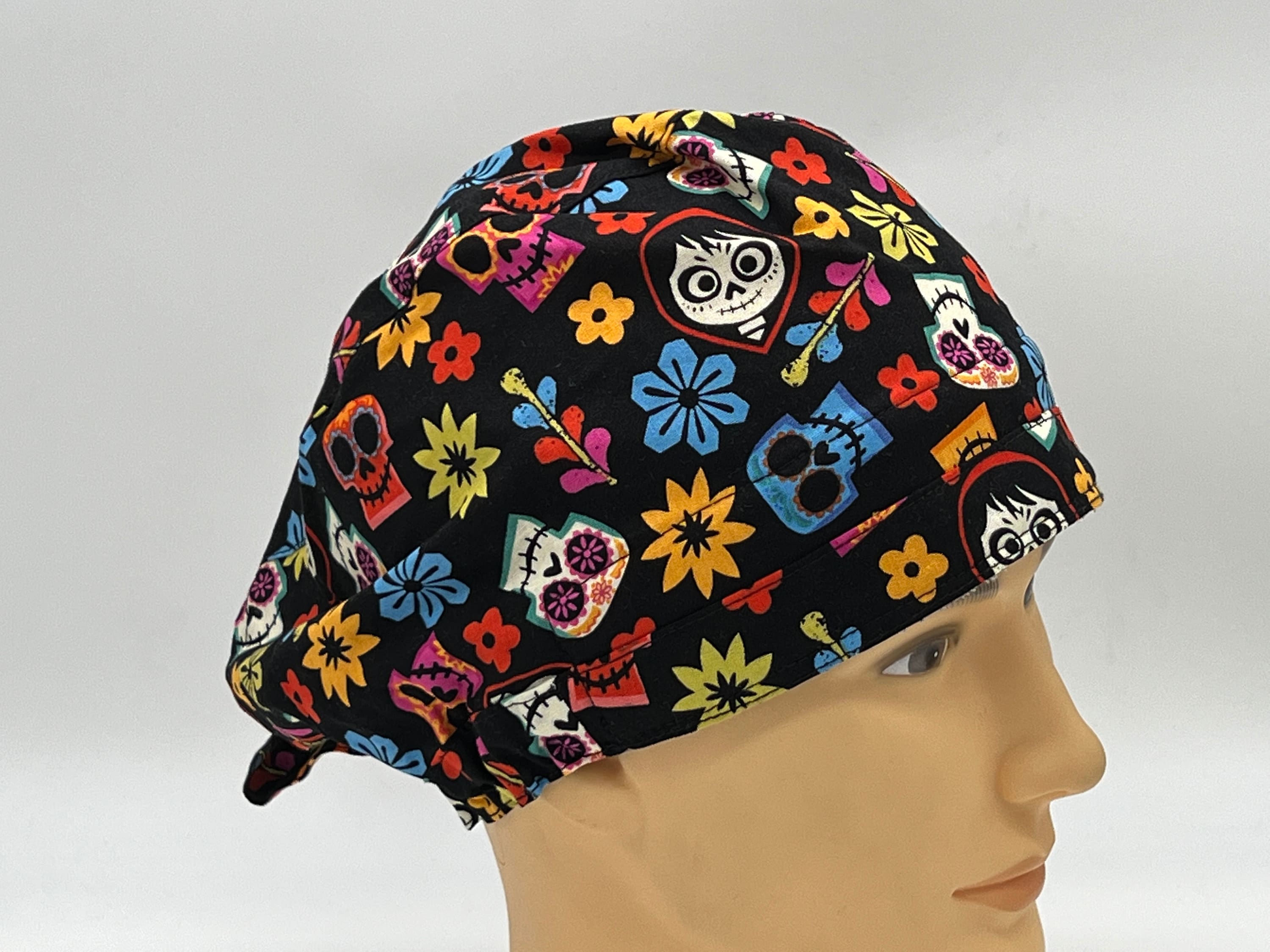 Coco Print Tie Back Cap PPE, Scrub Cap, Surgical Hat, Nurse, Doctor ...