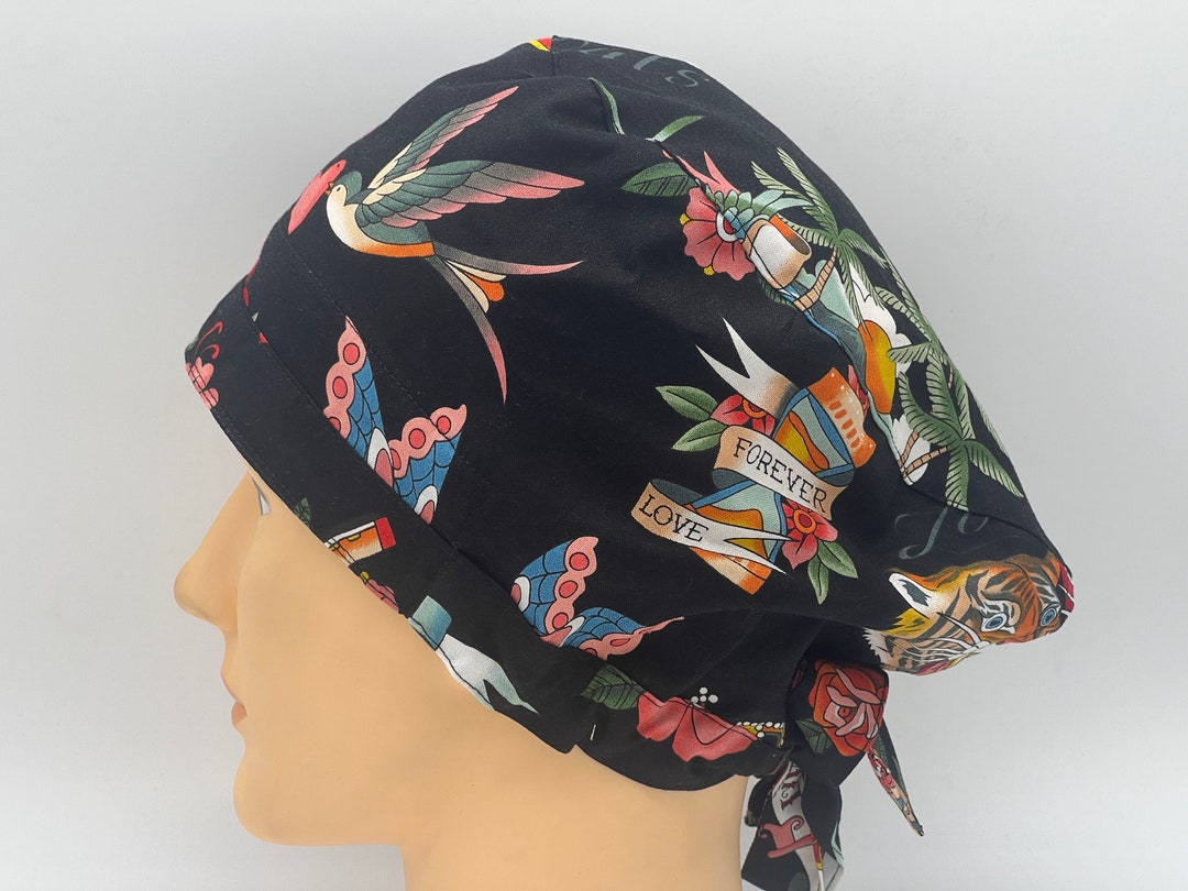 Lucky in Love Tie Back Cap PPE, Scrub Cap, Surgical Hat, Nurse, Doctor ...
