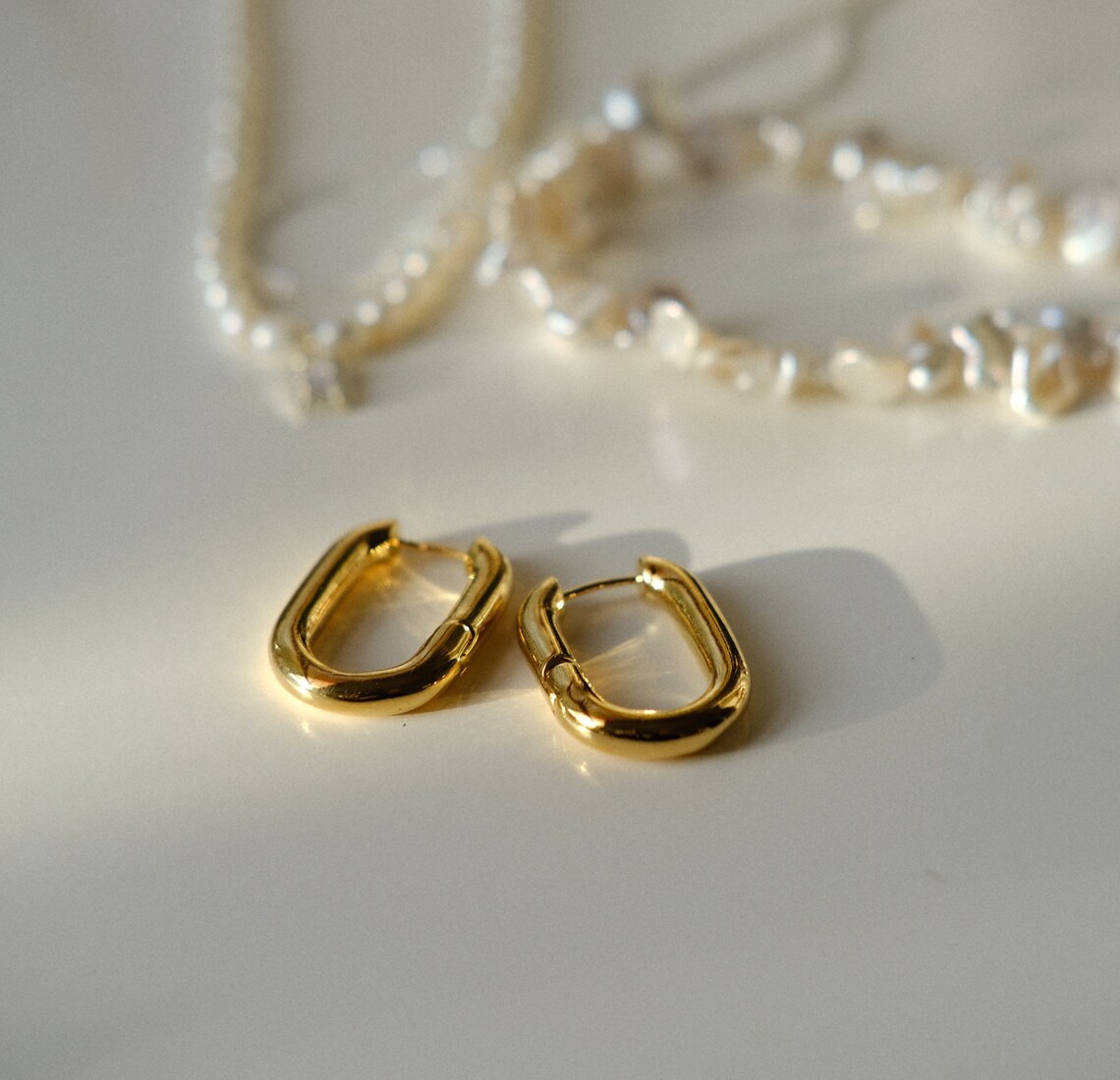 Gold Chunky Hoops/gold Oval Hoops/gold Modern Hoops/gold - Etsy Sweden