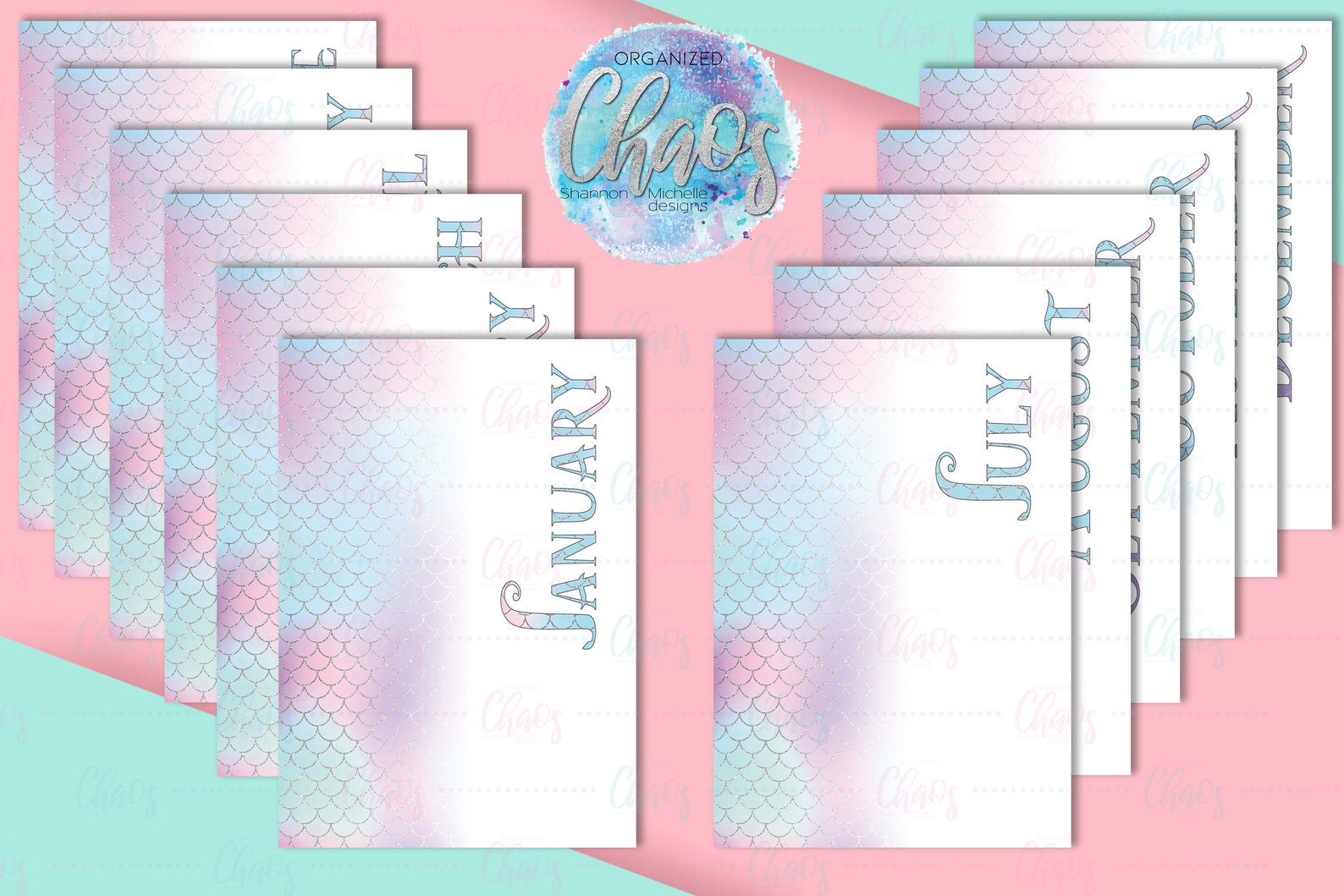 Ultimate 40-page Productivity Bundle, Mermaid Theme, Printable Planner ...
