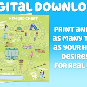 Bluey Reward Chart Obstacle Course Bluey Reward Chart & Stickers Bluey ...