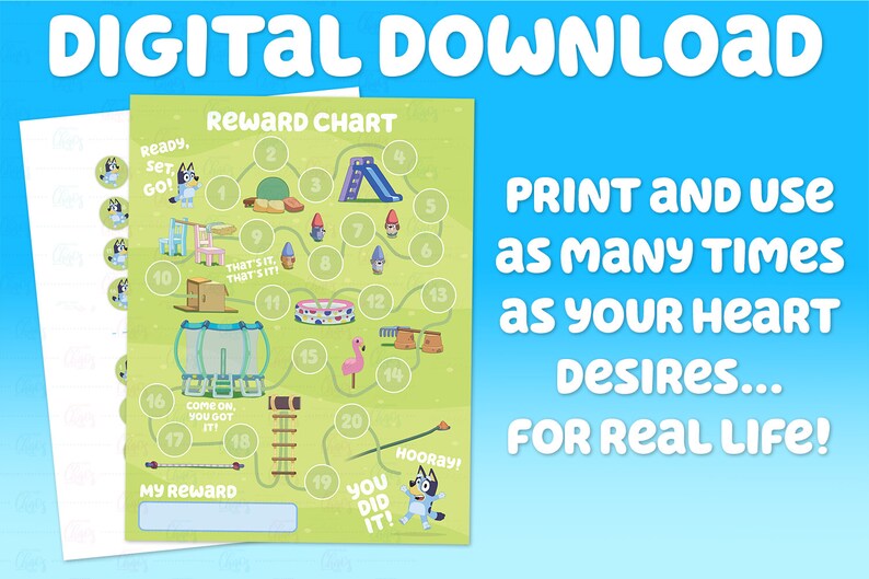 Bluey Reward Chart Obstacle Course Bluey Reward Chart & Stickers Bluey ...