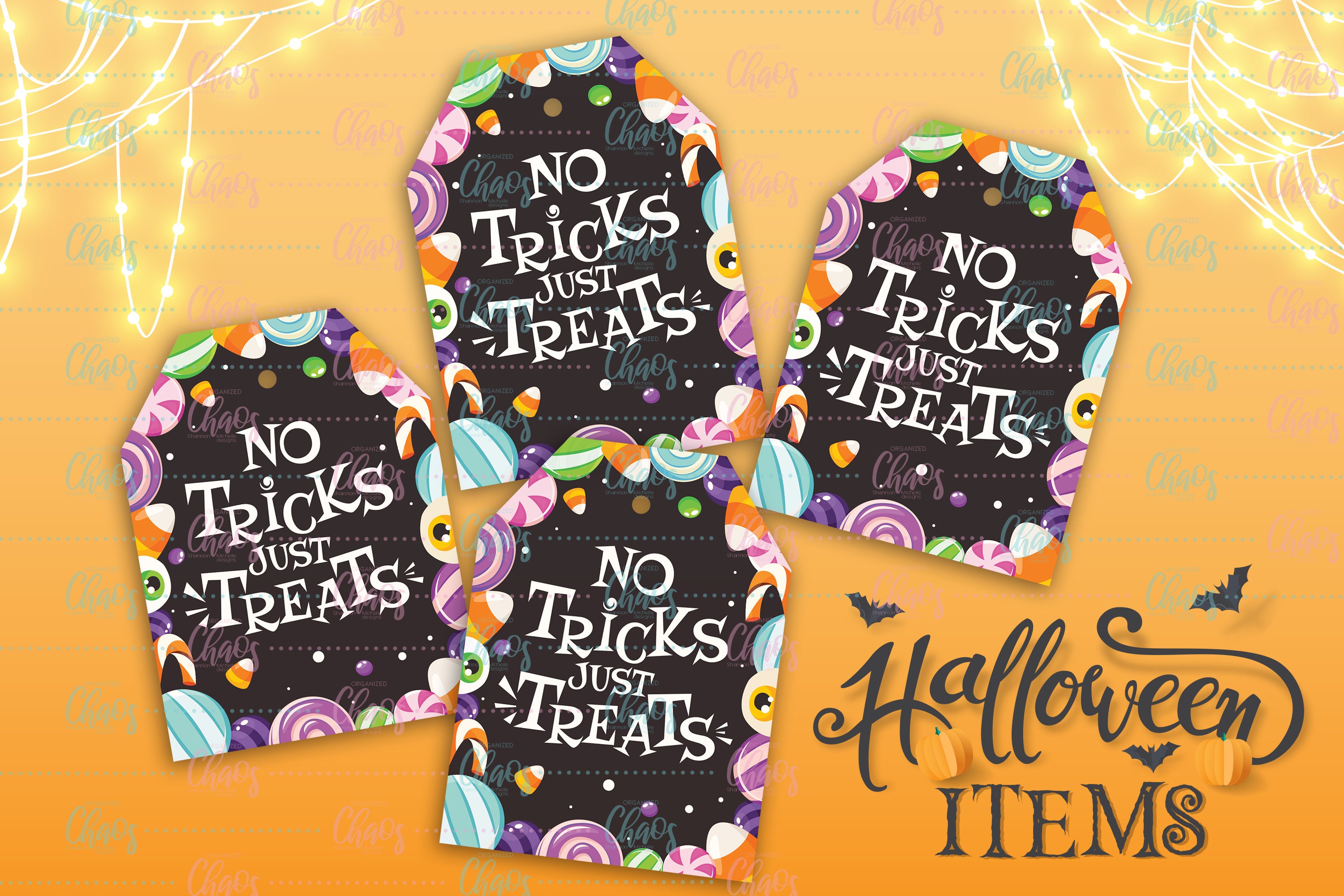 Halloween Treats Gift Tag, Halloween Treats Stickers, Halloween ...