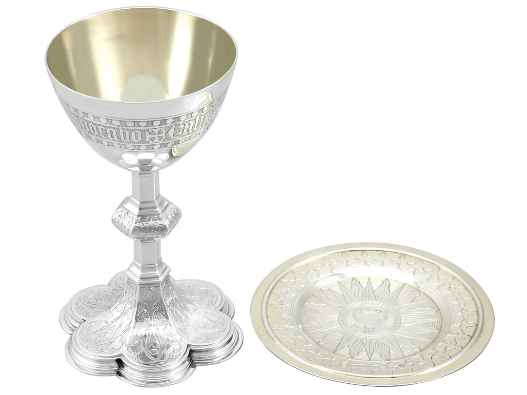 Sterling Silver Communion Chalice and Paten Antique Victorian - Etsy