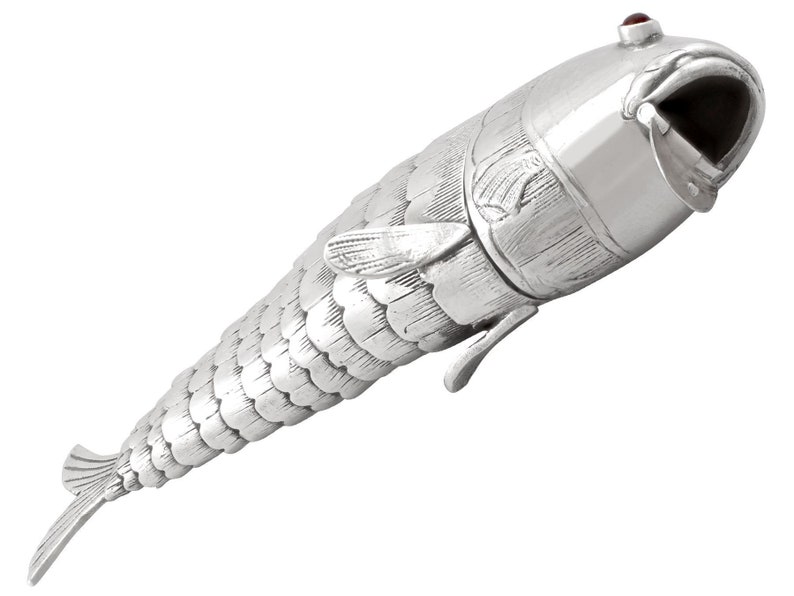 German Sterling Silver Fish Spice Box Antique 1910 - Etsy
