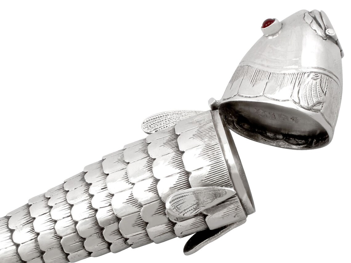 German Sterling Silver Fish Spice Box Antique 1910 - Etsy