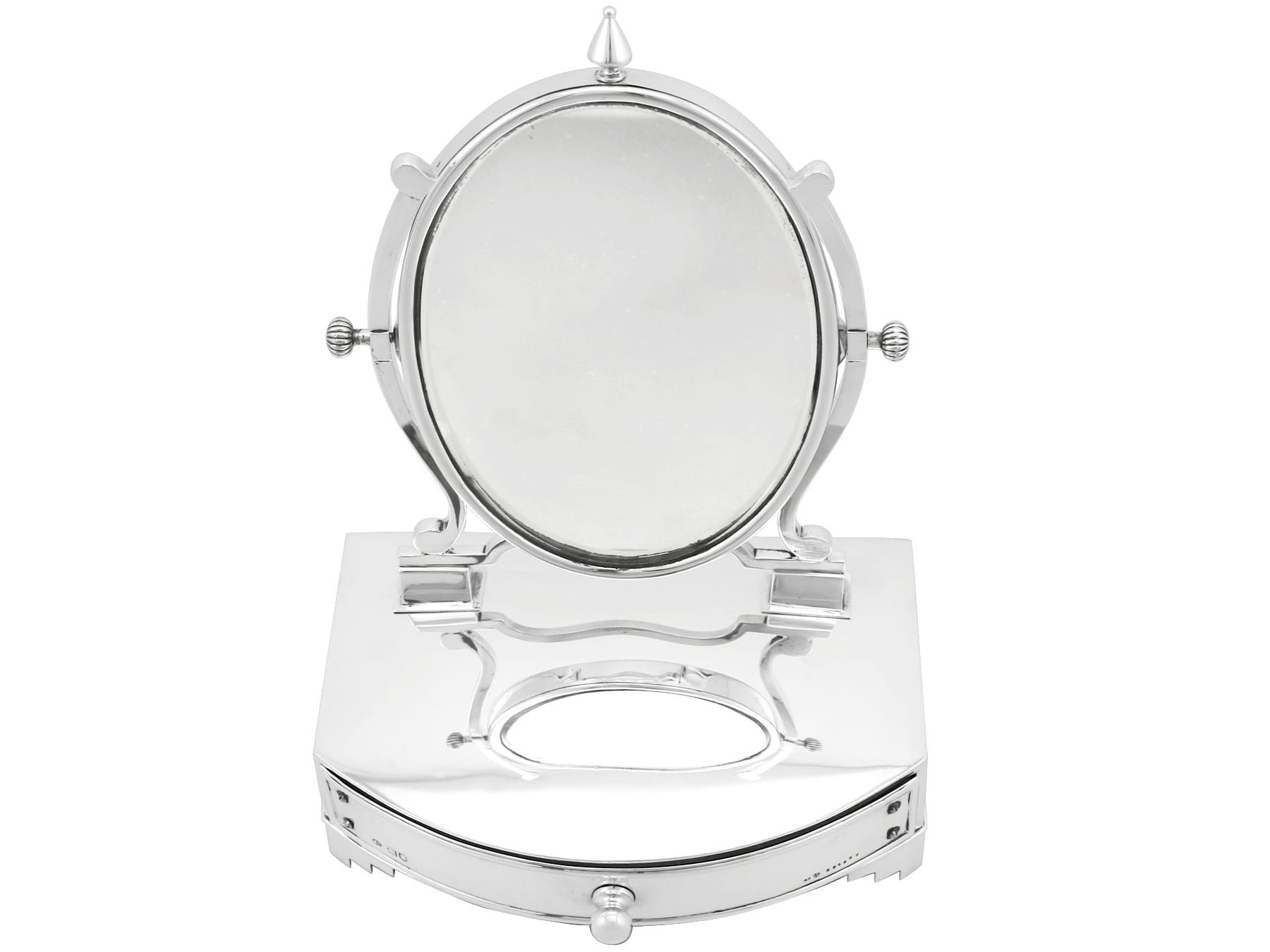 Edwardian Sterling Silver Dressing Table Cheval Mirror and Jewellery ...