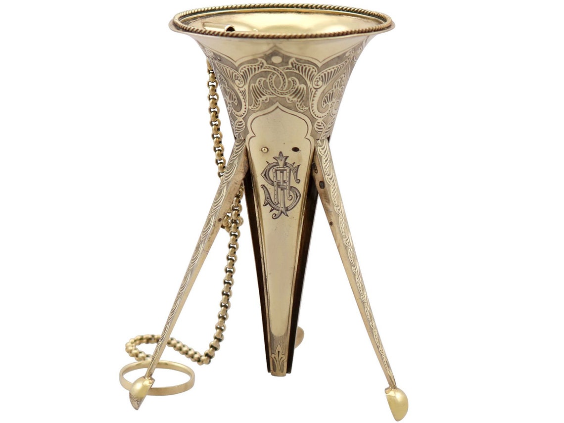 Sterling Silver Gilt Posy Holder Antique Victorian - Etsy