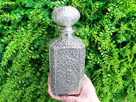 Antique Indian Silver Cologne Bottle Circa 1890 - Gem