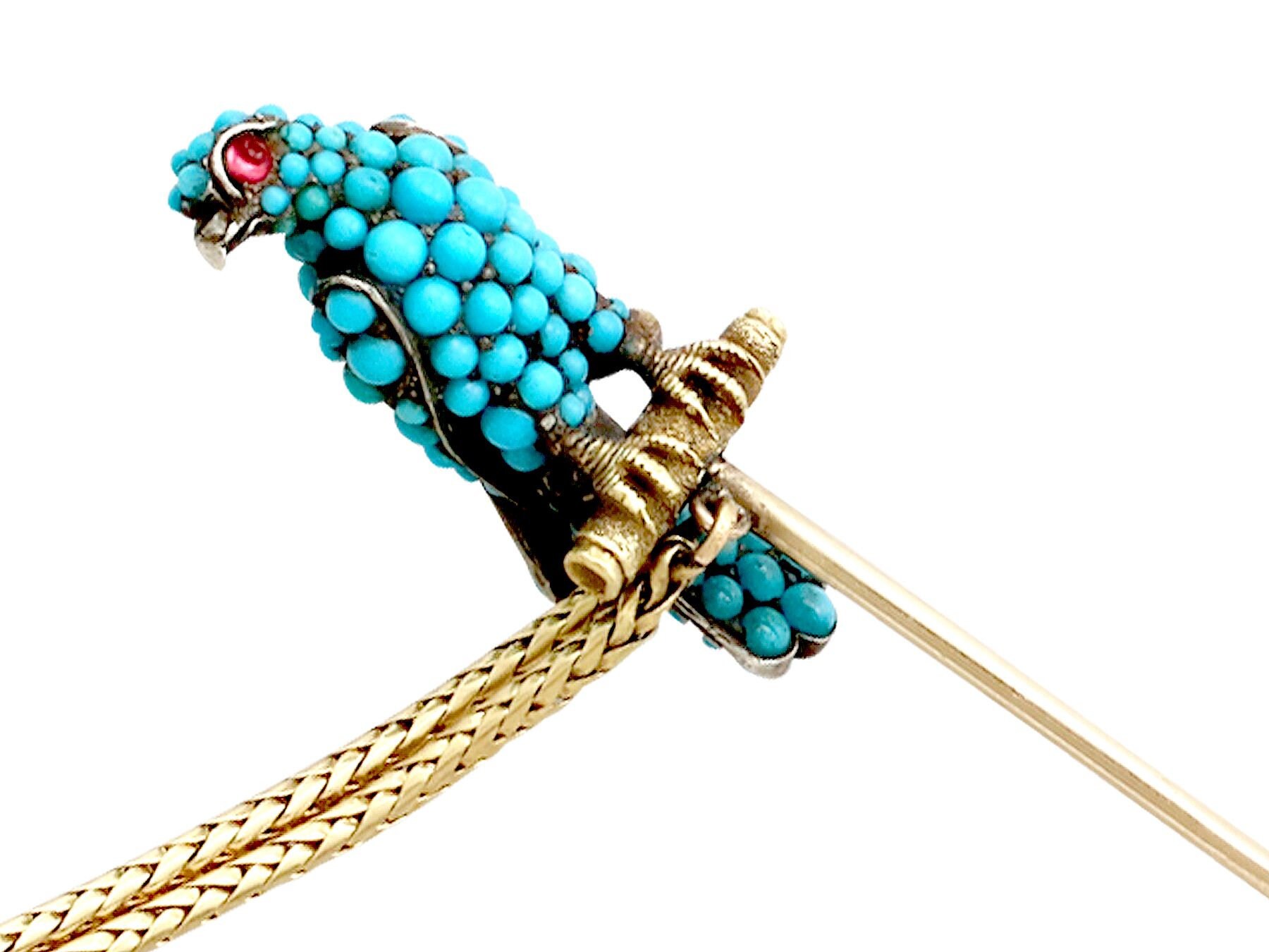 Antique Victorian Turquoise, Ruby and Diamond, 18k Yellow Gold 'falcon ...