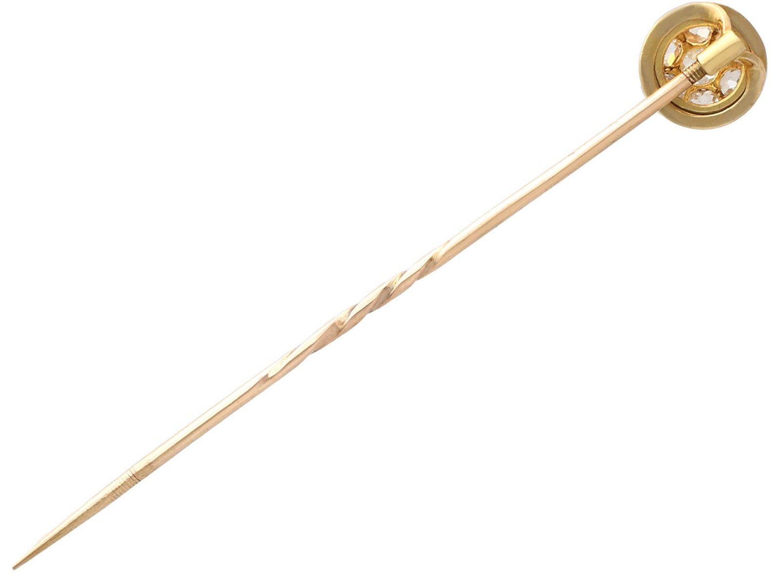 1.12ct Diamond, 18ct and 15ct Yellow Gold Dress Ring / Pin Antique ...