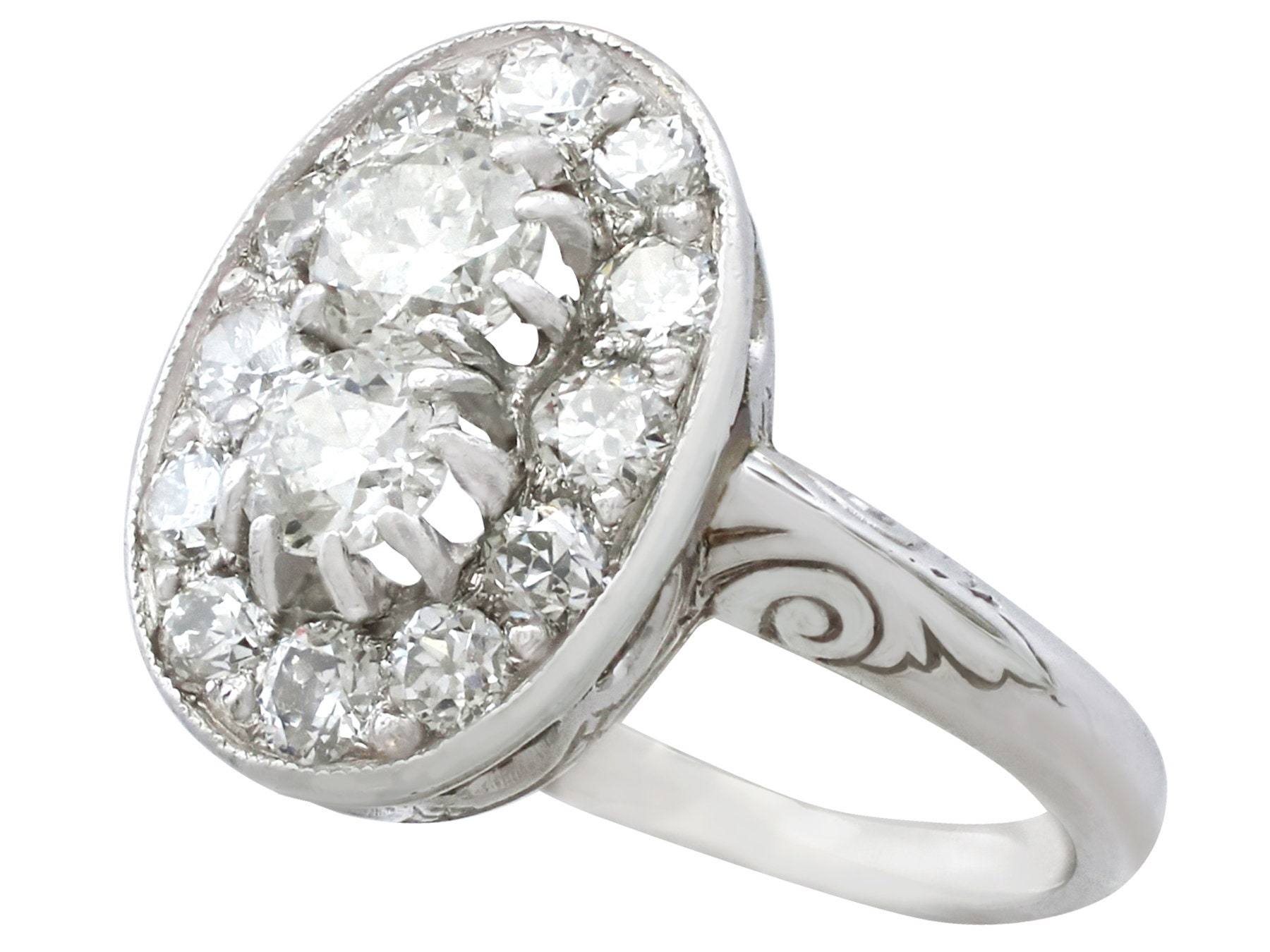 Vintage 1.26 Ct Diamond and 18k White Gold Platinum Set Dress - Etsy