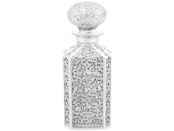 Antique Indian Silver Cologne Bottle Circa 1890 - Gem